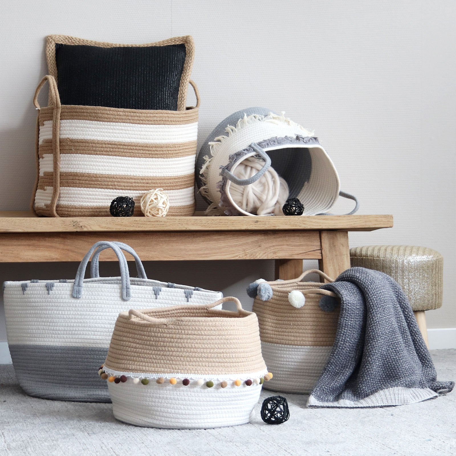 Shop Modern Handmade Baskets in Dubai | ebarza Furniture UAE