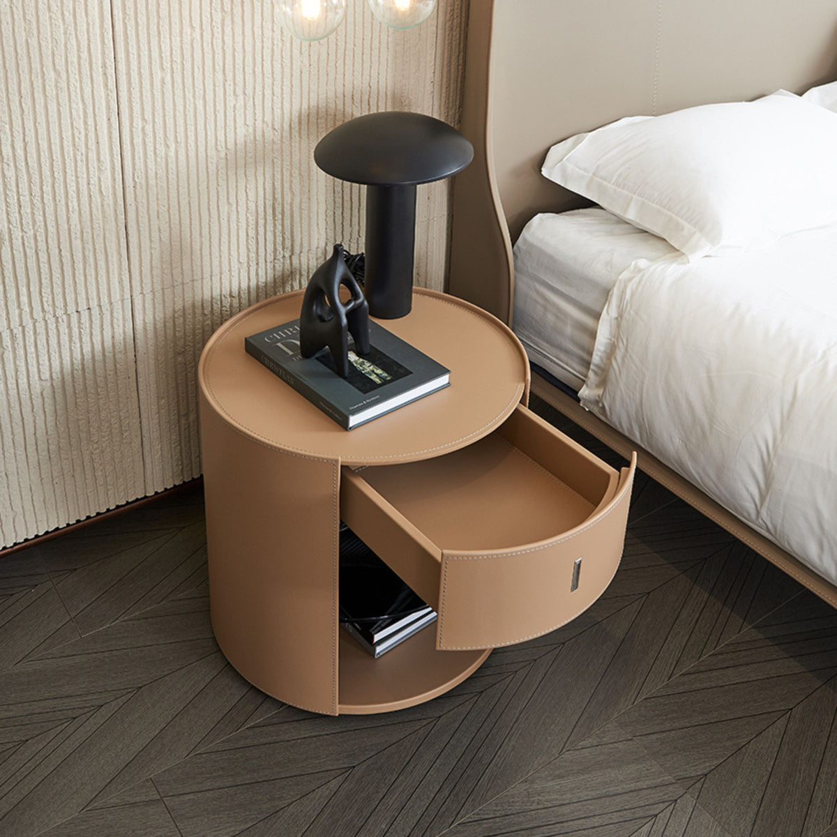 Buy Sand Saddle Leather Cabinet / Bedside table MLL-T65 | ebarza Modern Furniture in Abu Dhabi ...
