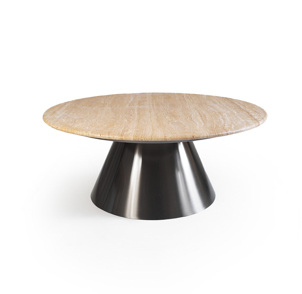 Buy Travertine Top and Stainless Steel Base Coffee Table PZ-C08-B ...