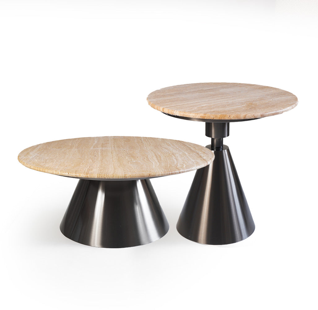 Buy Travertine Top and Stainless Steel Base Coffee Table PZ-C08-B ...