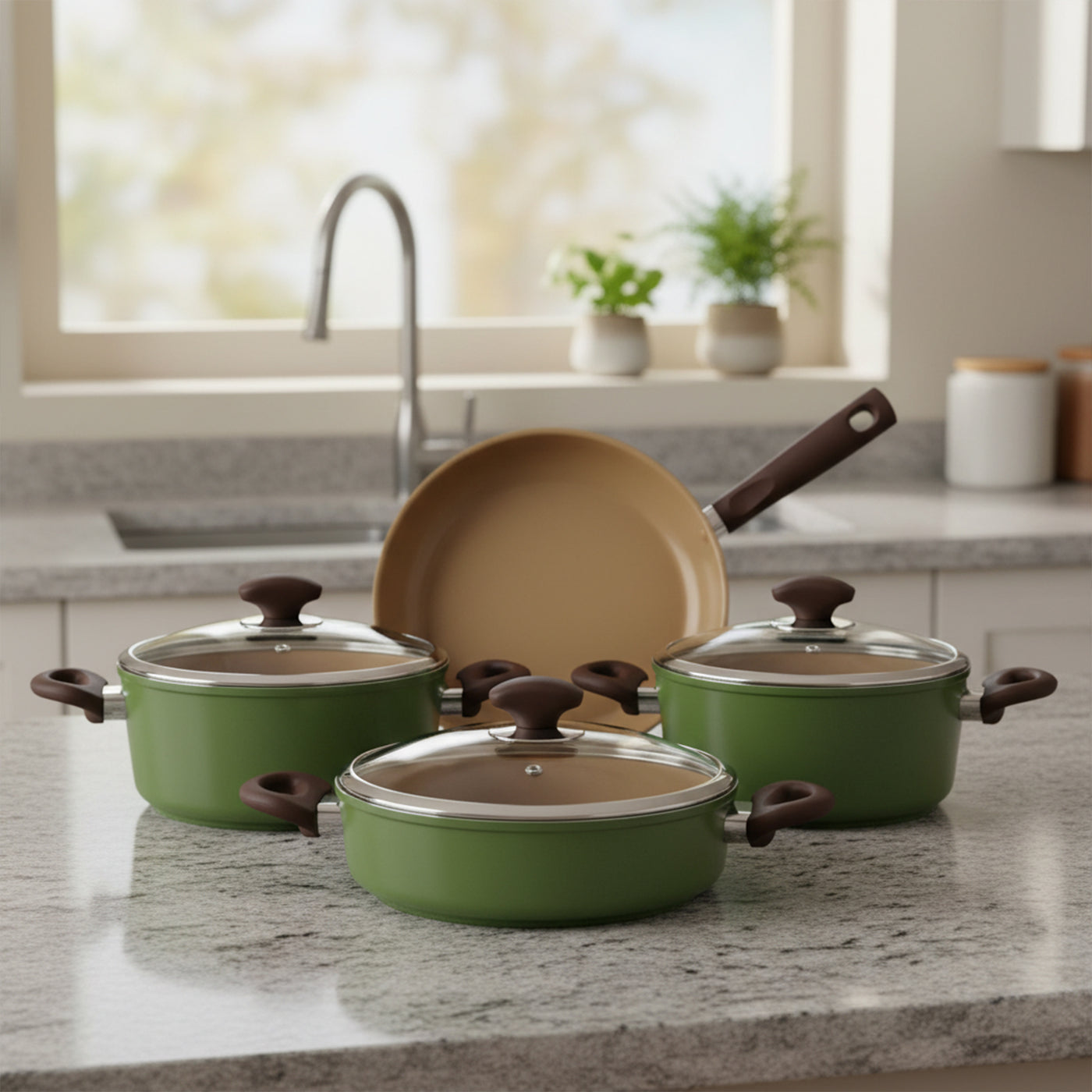 Buy Karaca Swiss Crystal Nature Pro 7 Piece Cookware Set