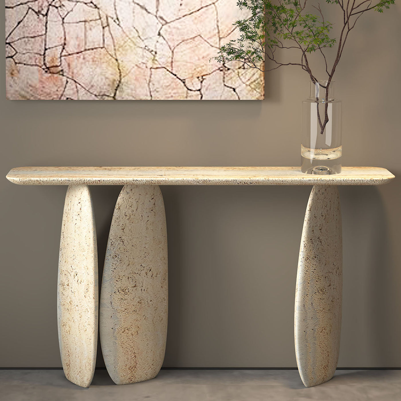 Buy Lisbon Travertine Console Table - 495DTS | ebarza Modern Furniture in Abu Dhabi & Dubai