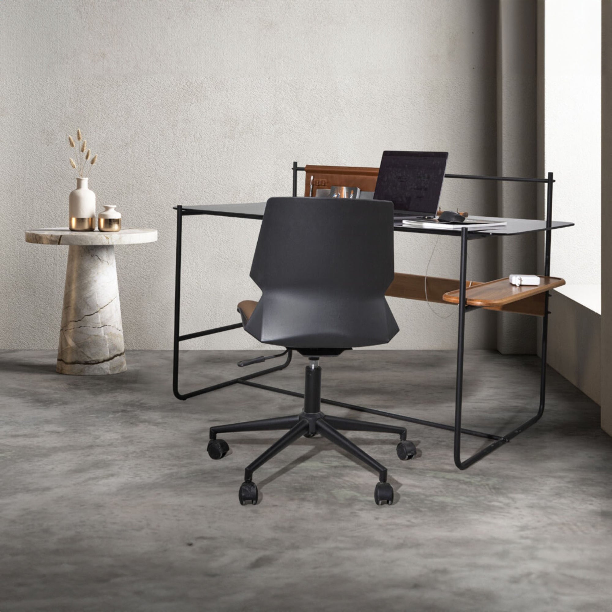 Puzzle Walnut Frame and Grey Shelves Bookcase PUZ015