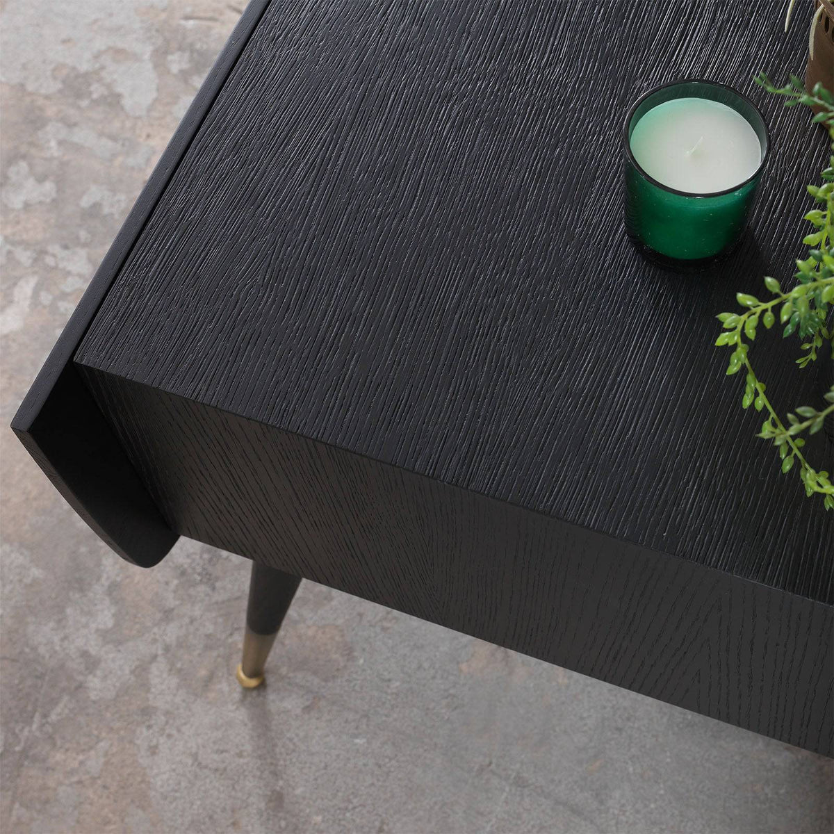 Elegant Sideboard ELE-SIDE Ebony Veneer MDF and Electroplated Steel Legs.