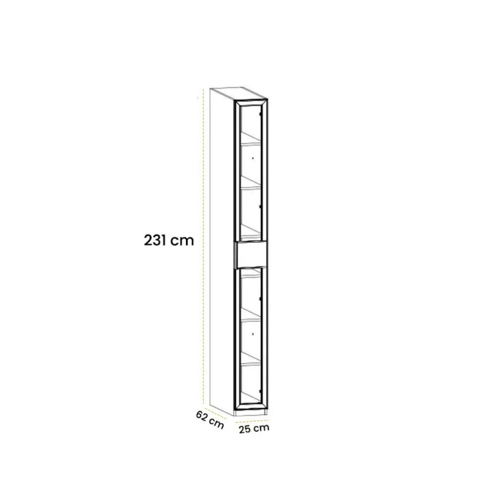 Cashmere 25 CM WARDROBE WITH GLASS DOOR AKYL-WG25 | ebarza