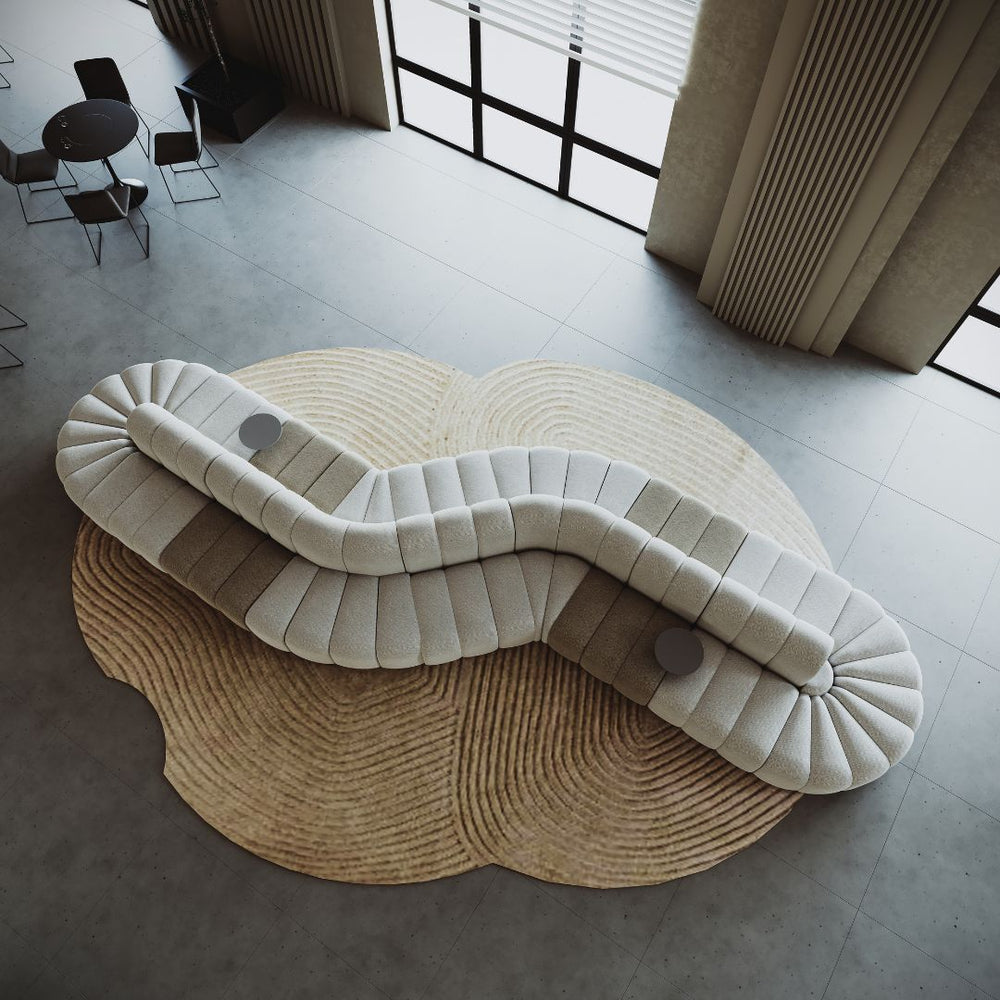 Chameleon Sofa Curved Pouf - H-5228-Ottoman | ebarza