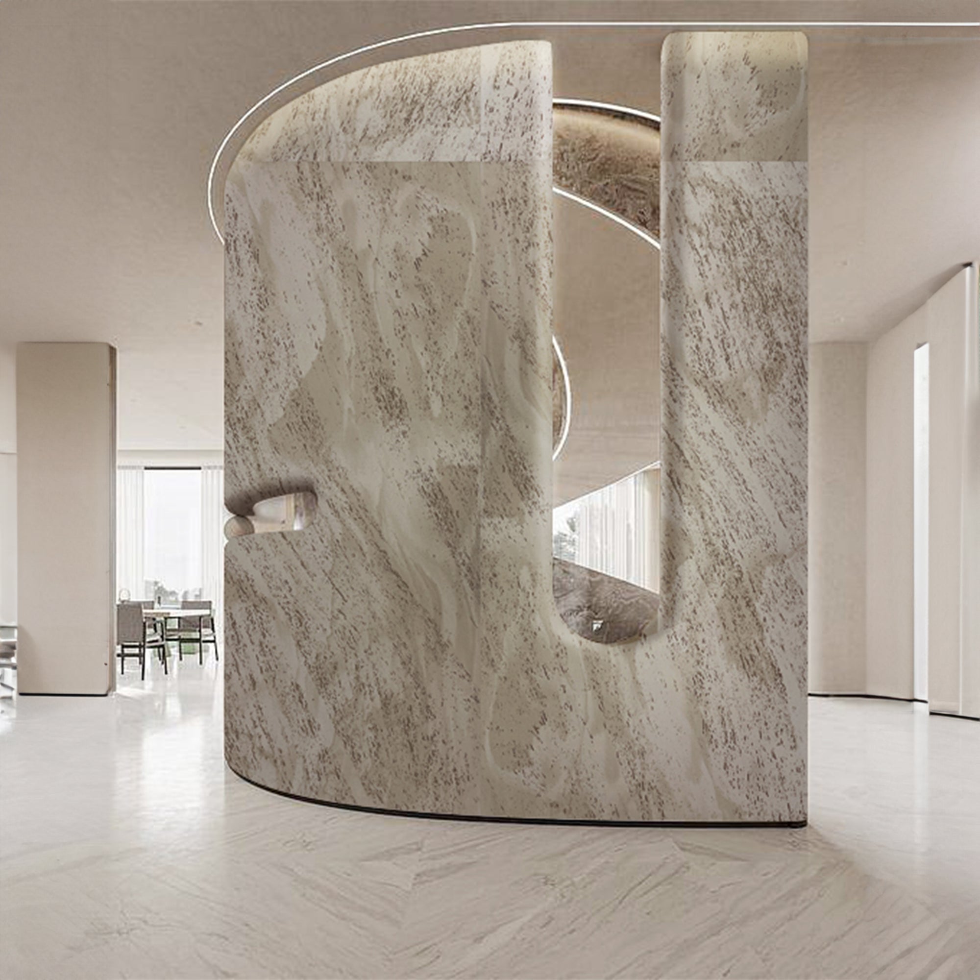 240x60cm Flex Stone Cladding Sea Travertin gradient gray 60*240 cm