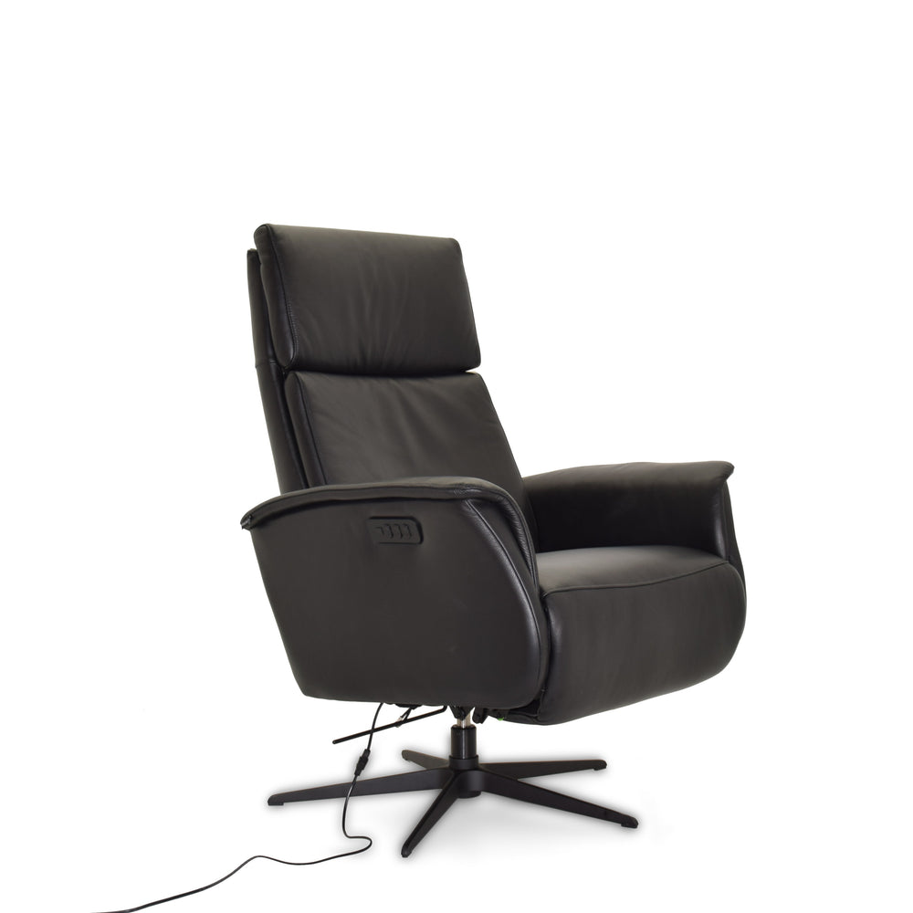 Corvette Relaxing Swivel And Electric Black Recliner Lounge Chair Hkp-