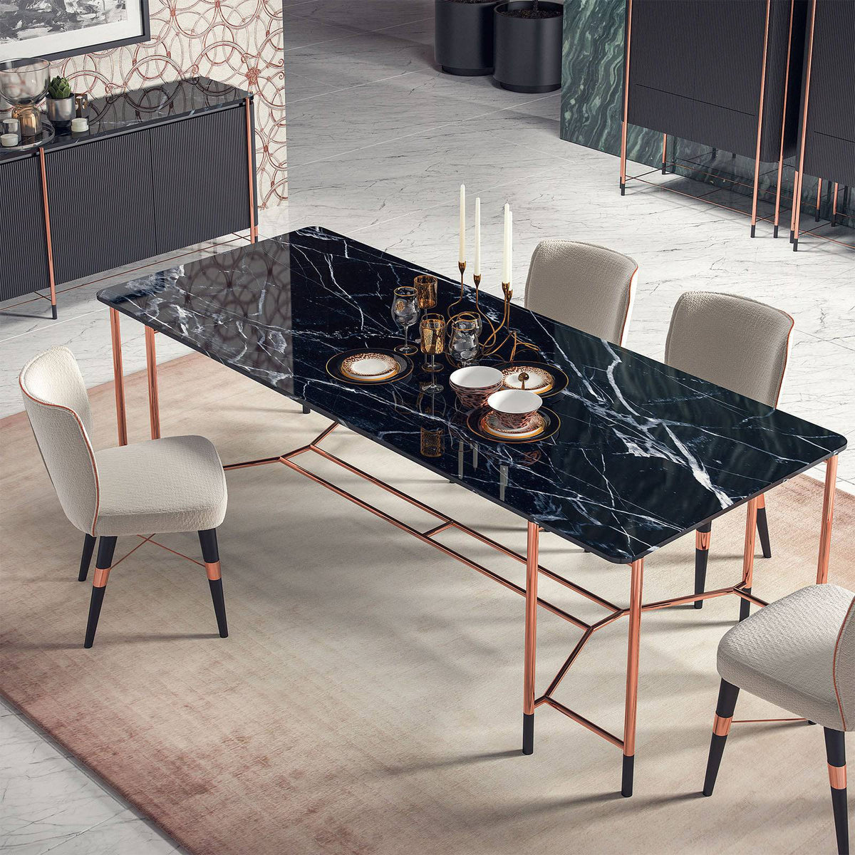 Dali Natural Marble Dining Table Dali-240