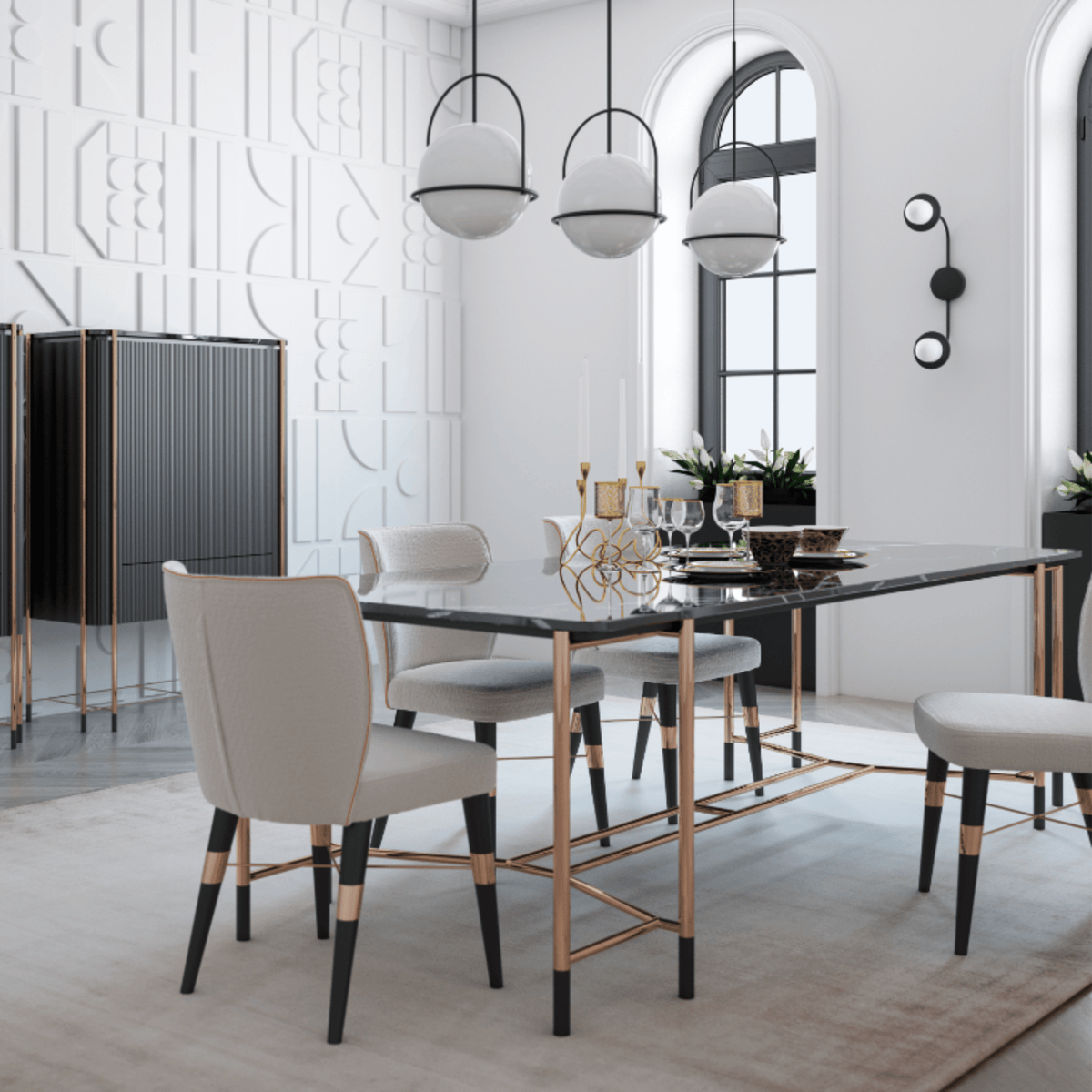 Dali Natural Marble Dining Table Dali-240