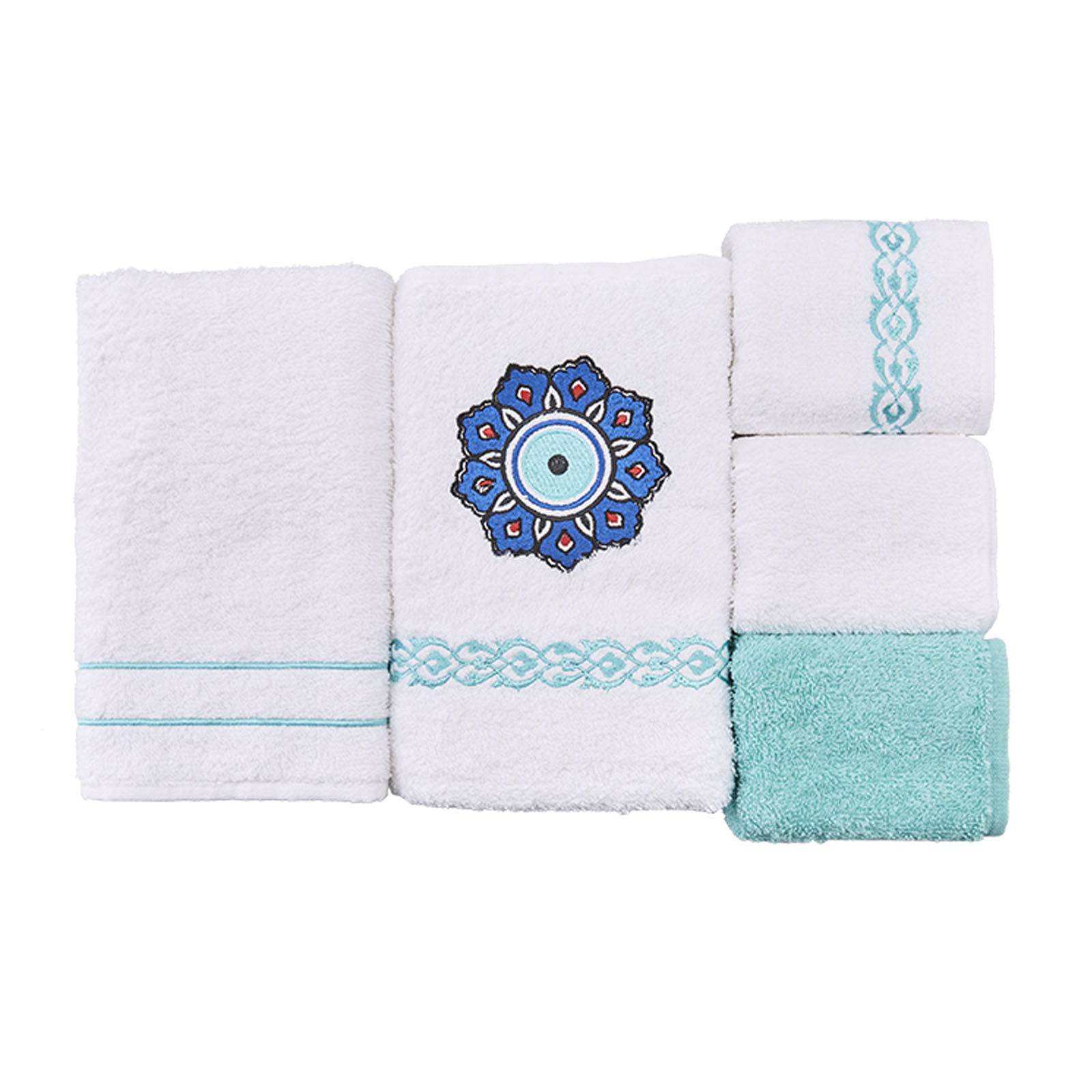 Ebarza Destiny Turquoise 5 Piece Towel Set 200.15.01.0188