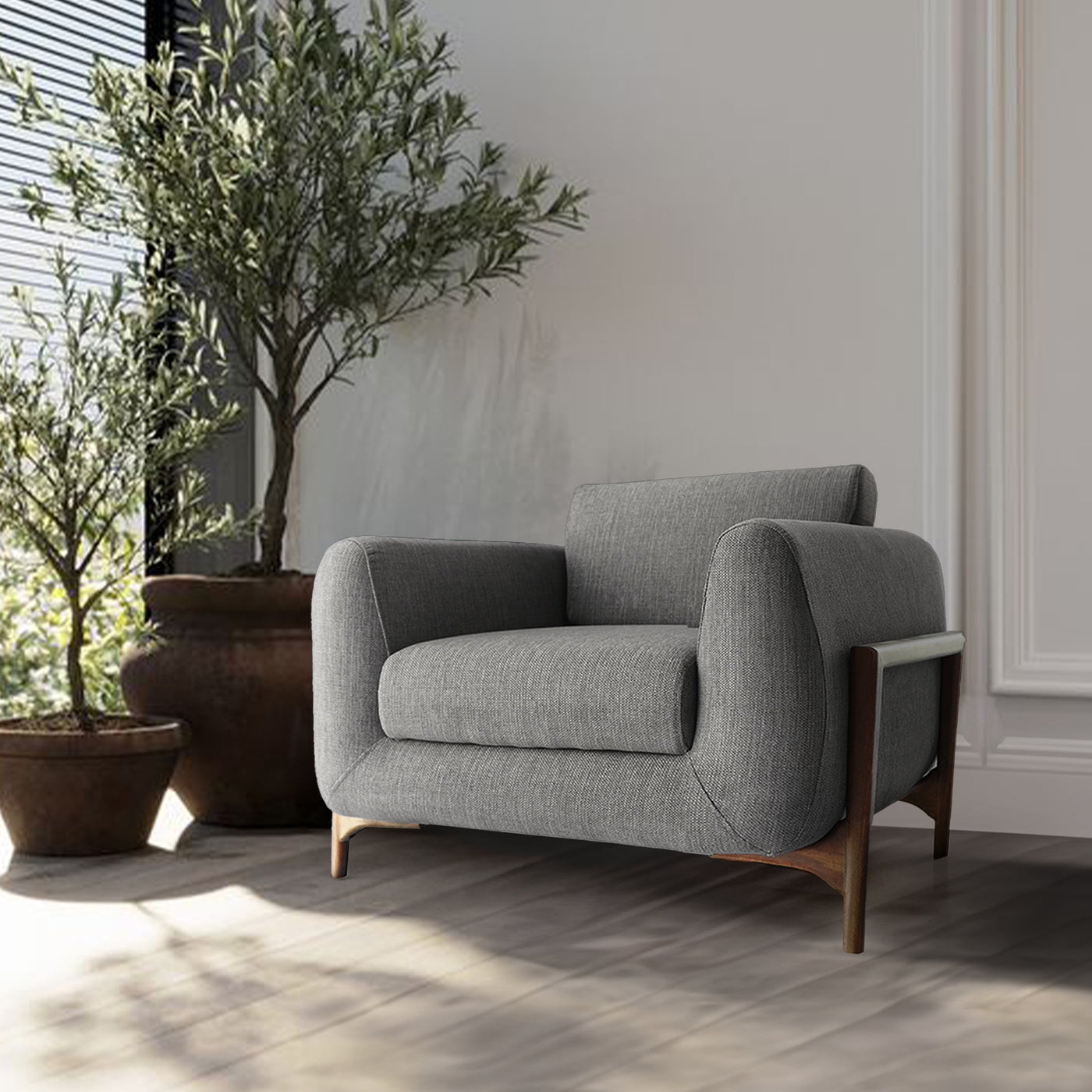 DISPLAY ITEM - Lucca Kristal Lounge Chair Grey KRSTL-LUDARC-Grey ...