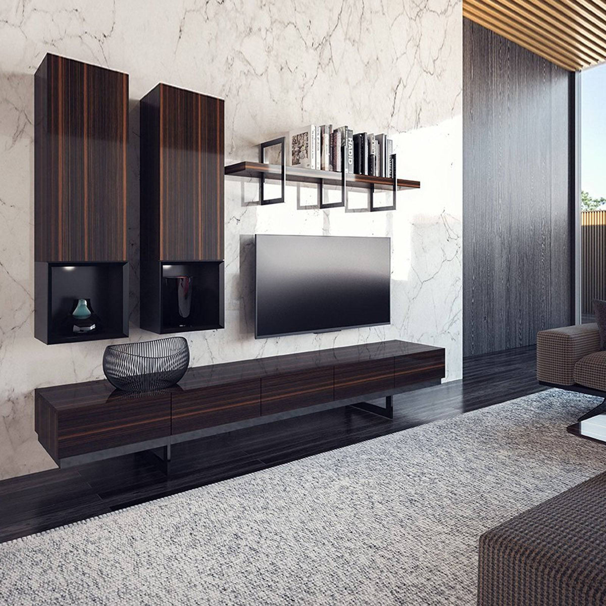 Master 200cm Walnut TV unit/cabinet BSG17422-BSG17402B