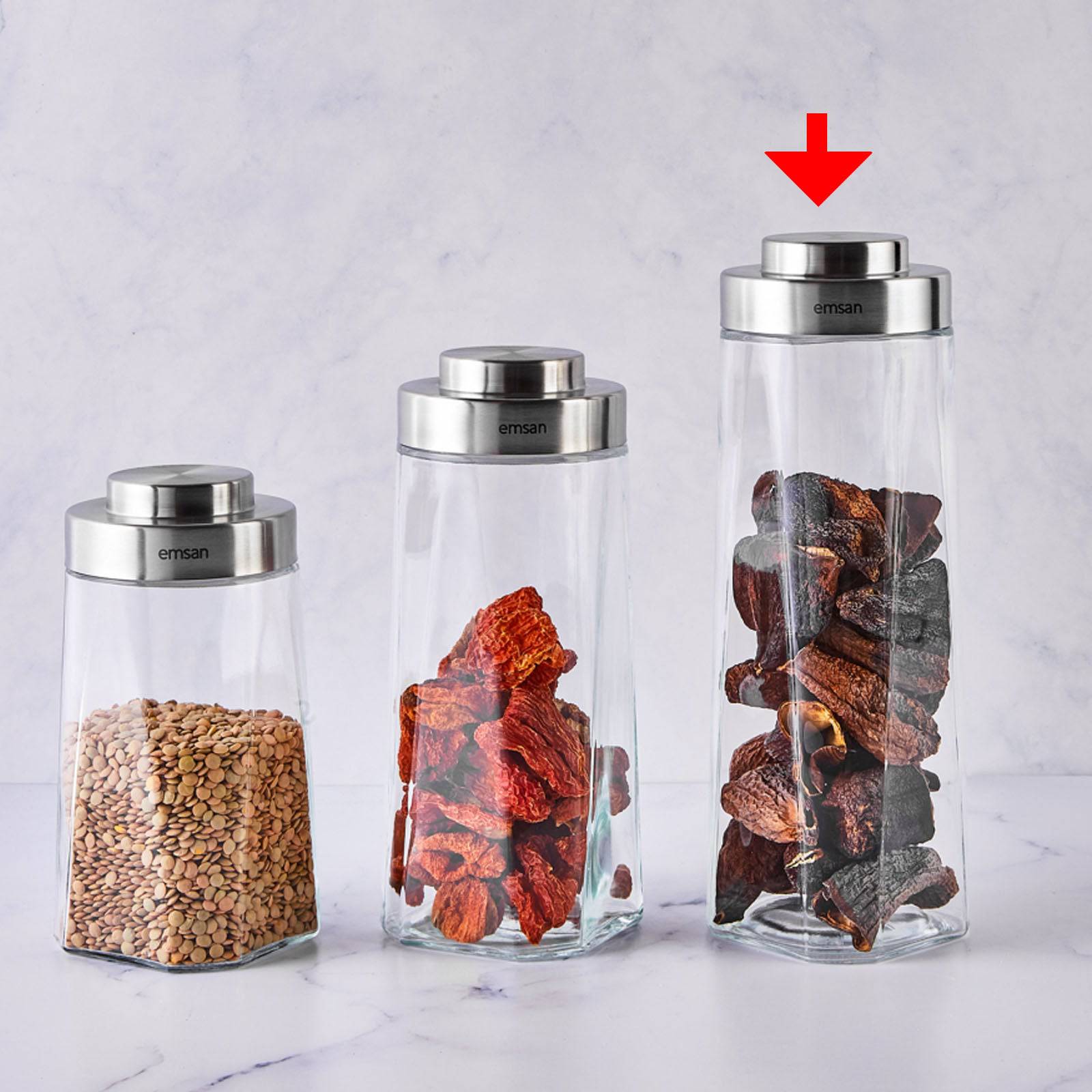 Buy Emsan Pyramid Glass Jar Xl 153.03.07.8285 | ebarza Modern Furniture ...