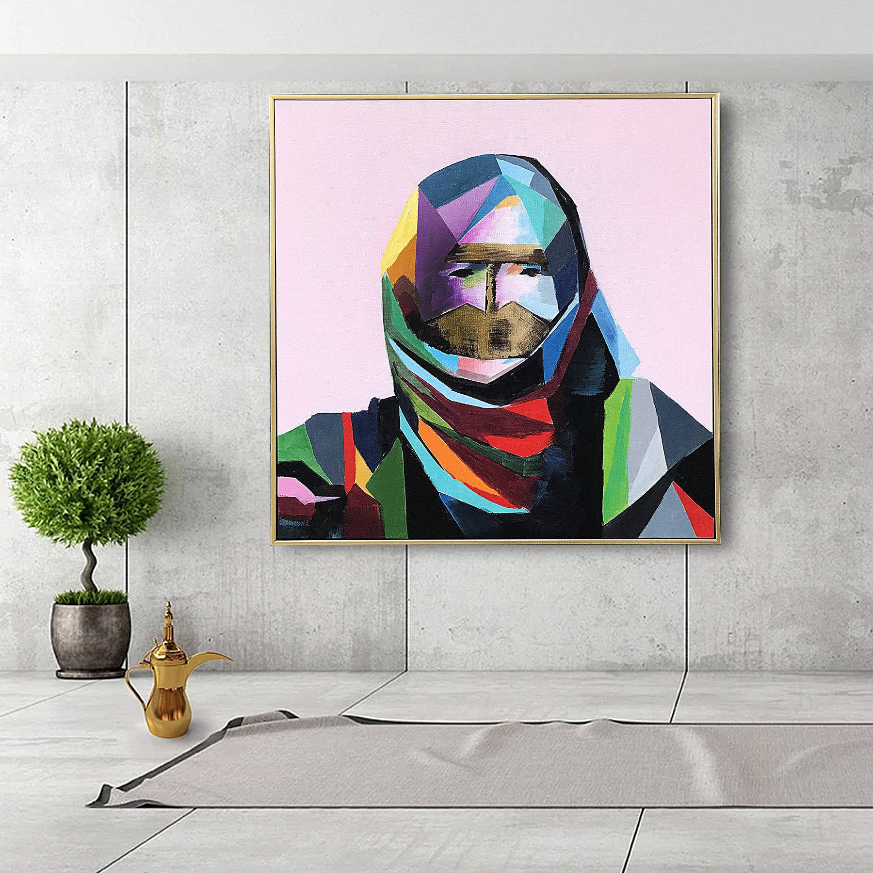 Hand Painted UAE Culture Art Painting With Frame 105X105 Cm Soap0065M ...