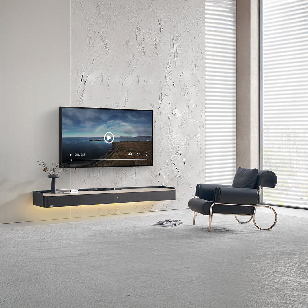 Hanged TV Stand With Bottom Lights & Power Track - TV-115 | ebarza