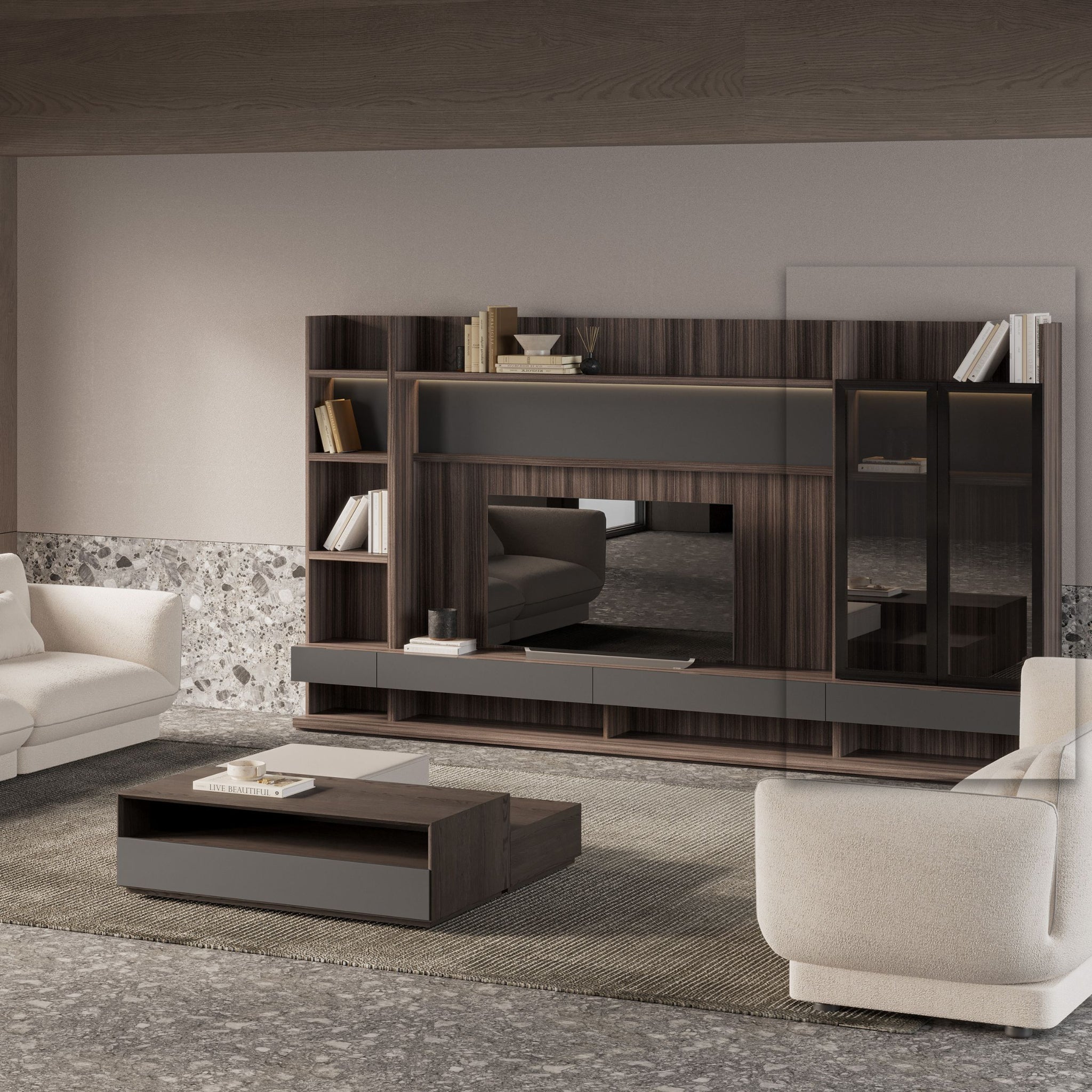 Lipa Glass Door Block Module - Modular TV / Wall Unit YOLIPA-GDB
