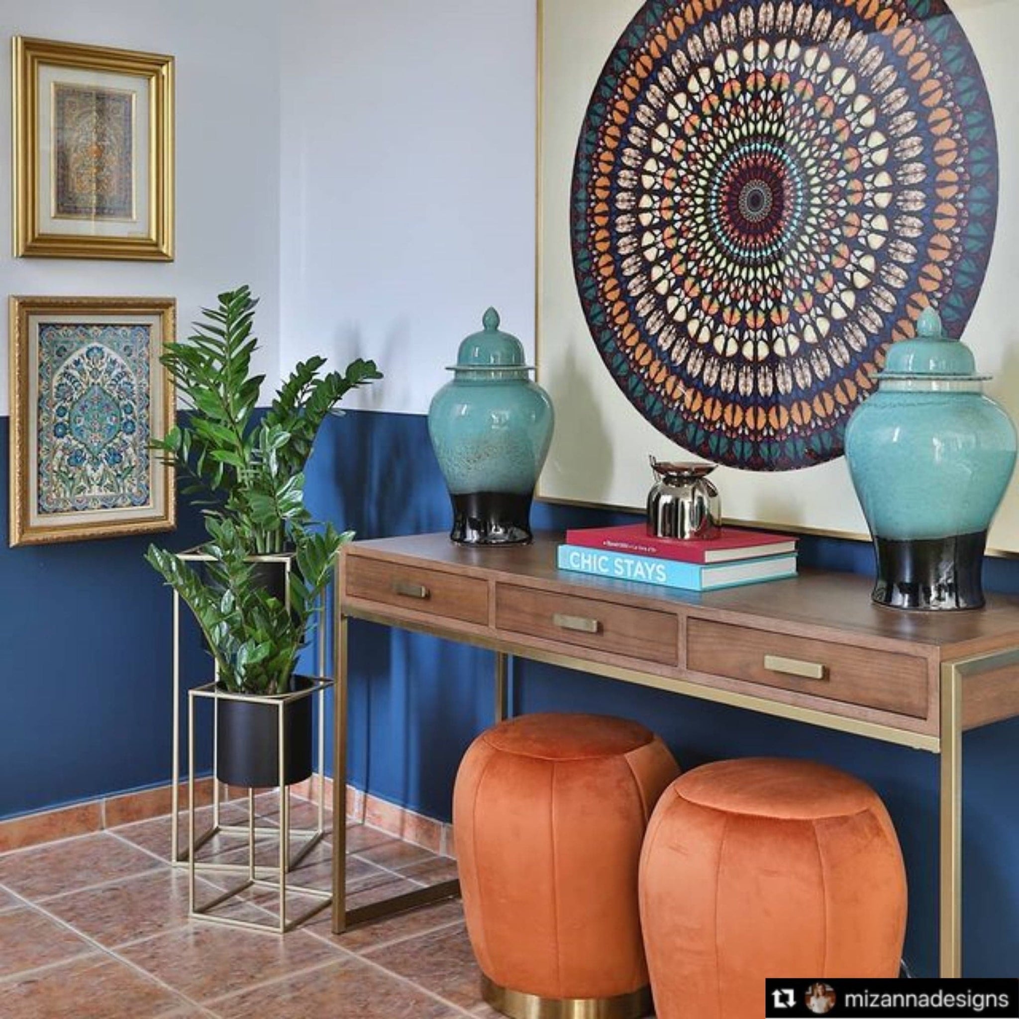 Master walnut and golden based Console\Desk 140 cm BSZ17421C