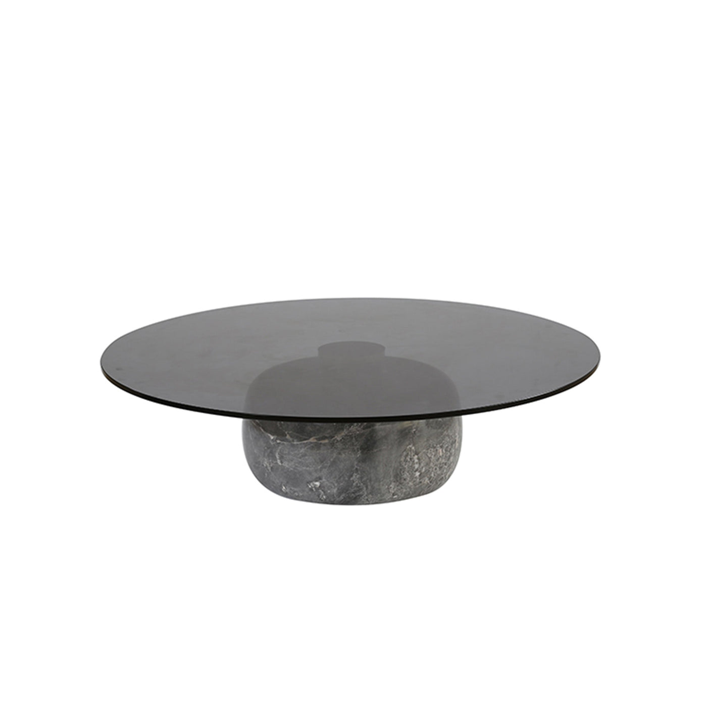 Minimal Grey Glass & Marble Round Coffee Table Ct8683-Sg | ebarza