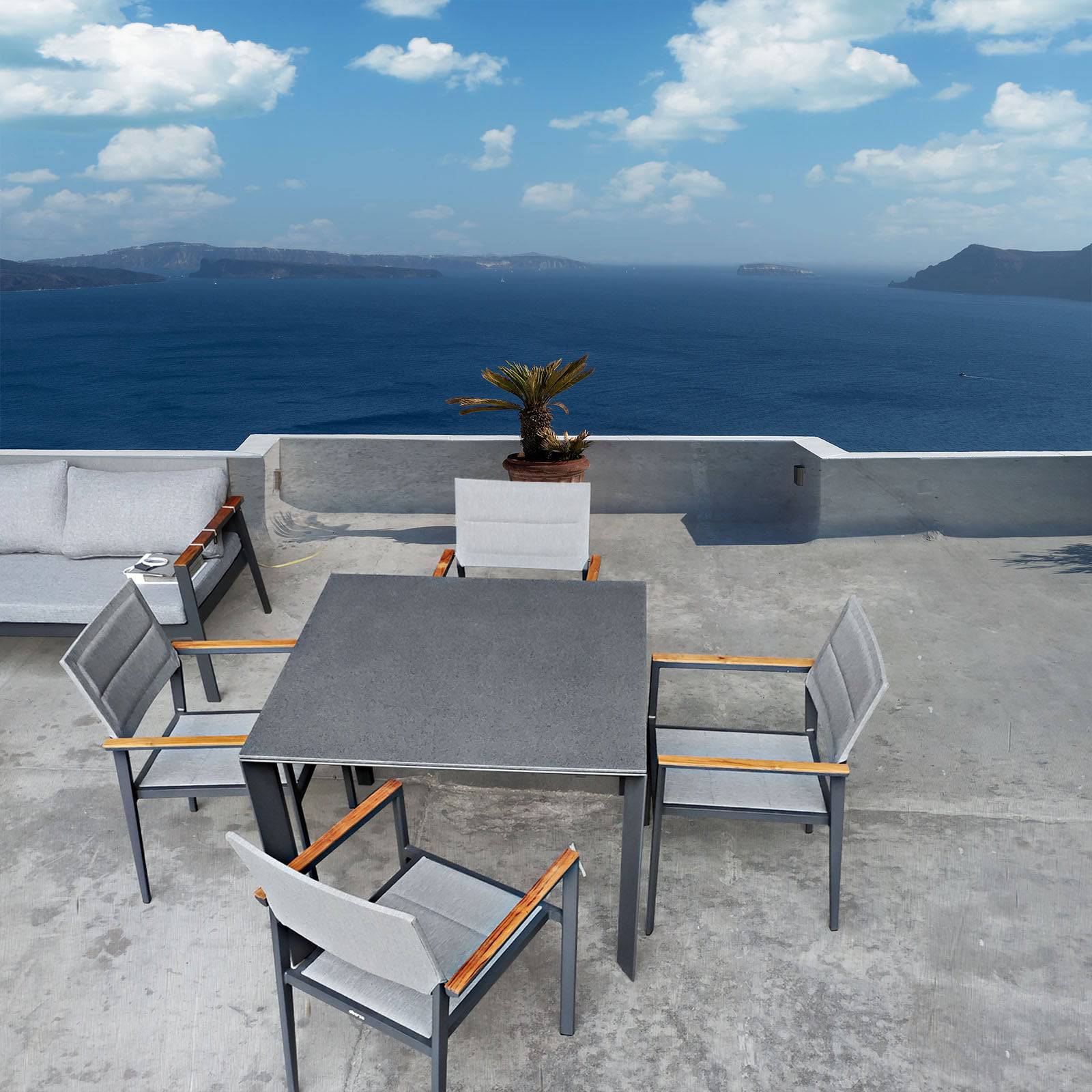 Polaris Outdoor Dining Table And Chair Polaris-D-Small | ebarza