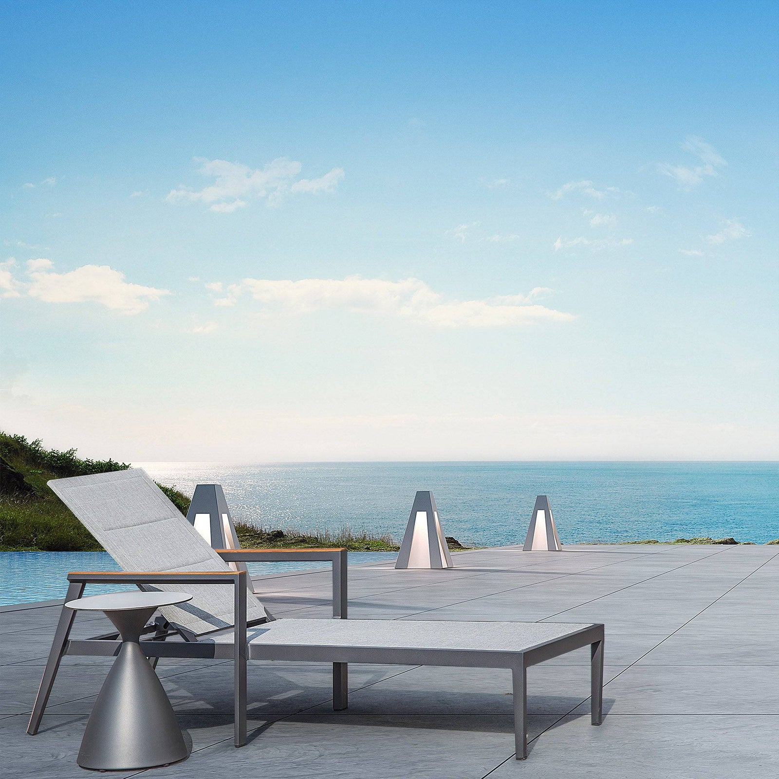 Polaris Outdoor Sunbed And Sidetable Table Polaris-L | ebarza