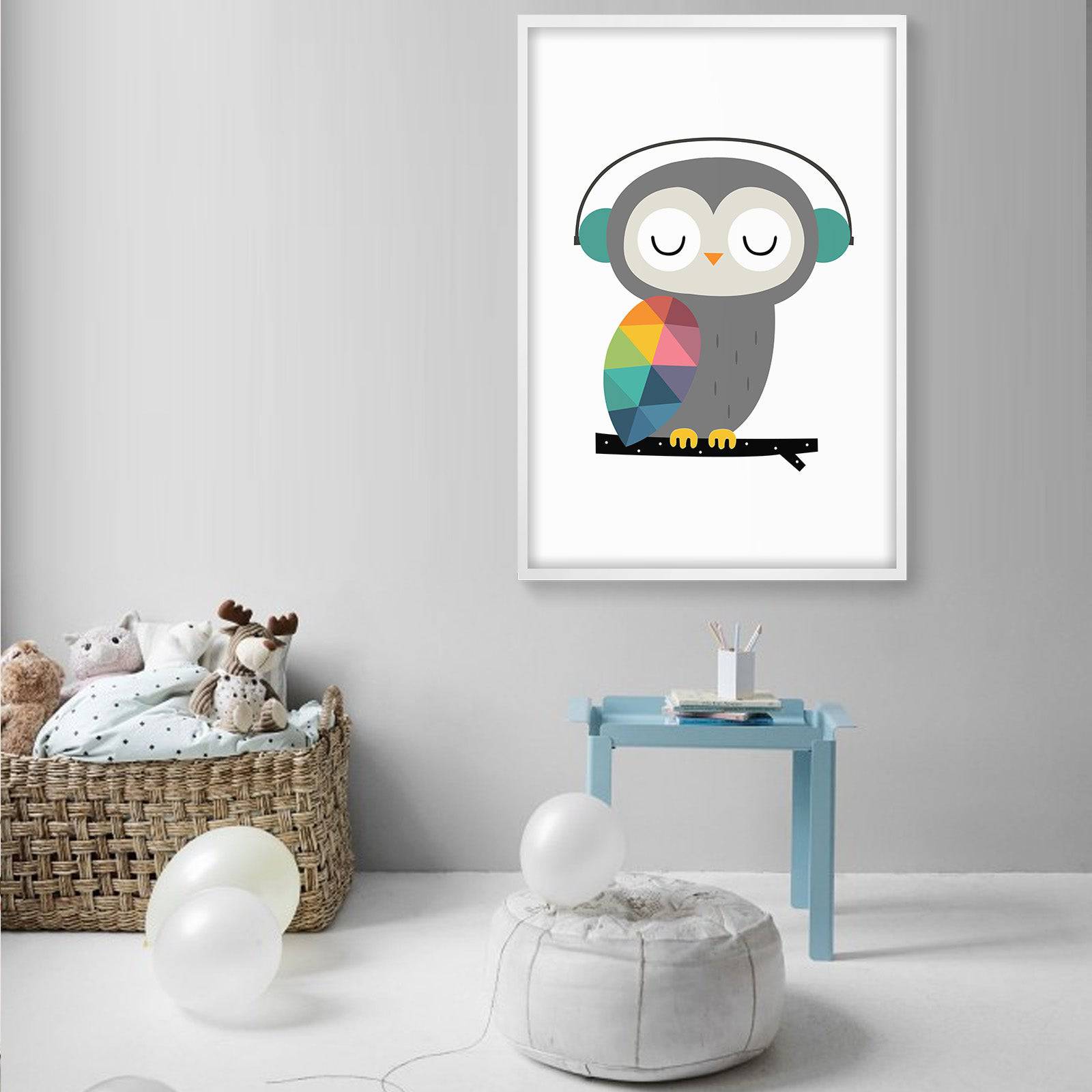 Relaxed Owl Framed Graphic Art Print Soapr0010