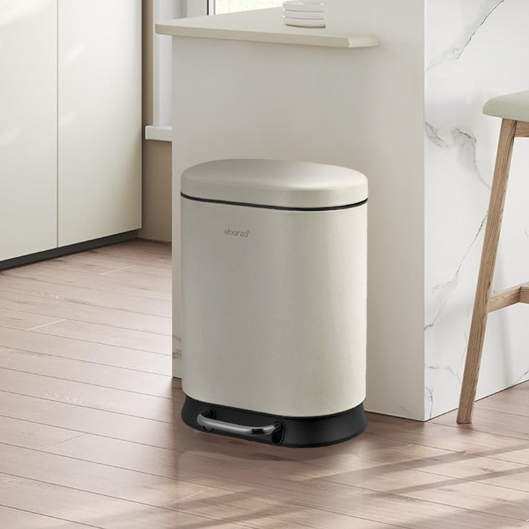 Runway Shape Soft-Close Trash Can - 10110P-5L | ebarza