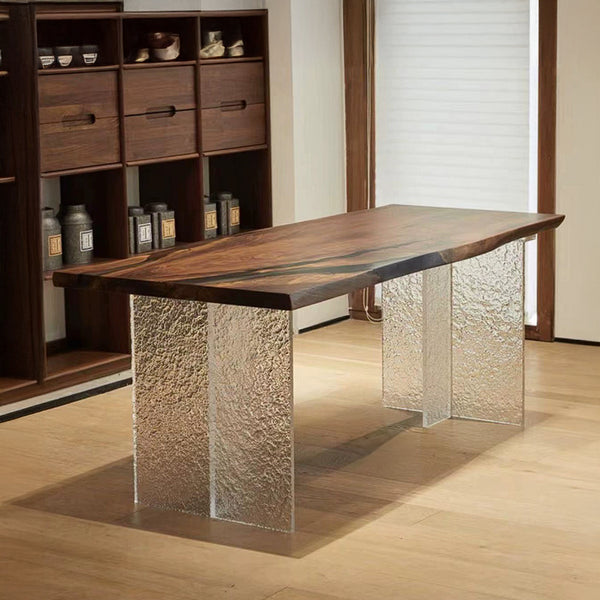 Set of 2 Acrylic T-Style Table Legs Transparent | ebarza