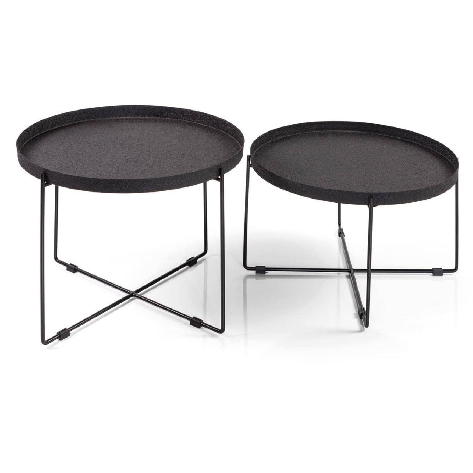 Display Piece - Set Of 2 Mercury Black Coffee Table Mbct-Hw15-Nakheel