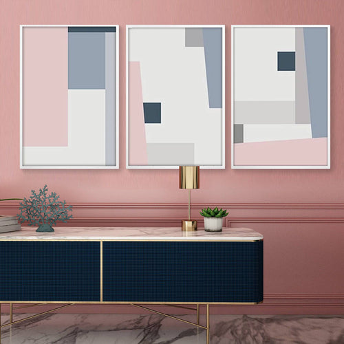 Set Of 3 Framed Graphic Art Print Soapr0014