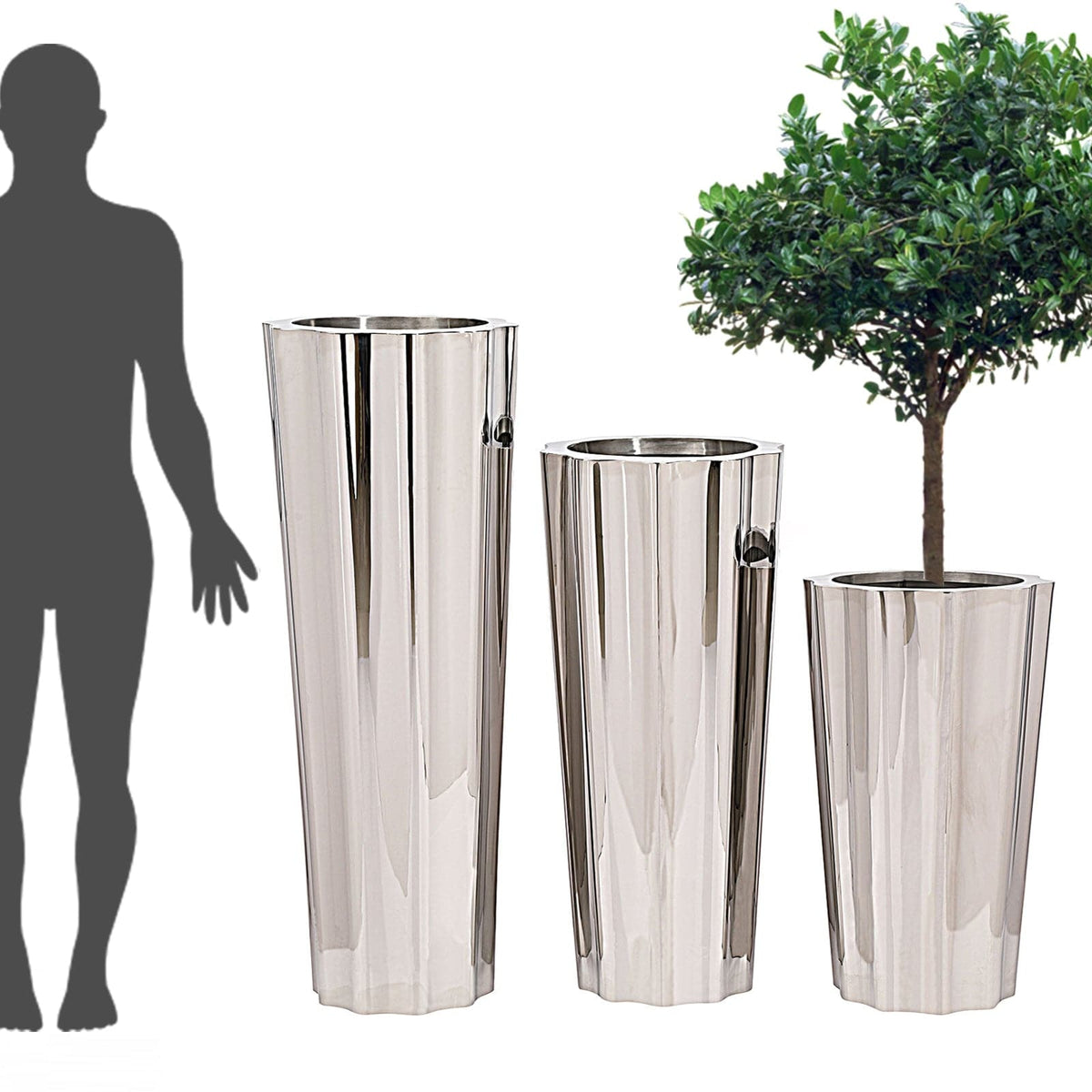 Set Of 3 Large Handmade Stainless Steel Planter Box Jks063-64-65 Tg-P03 ...