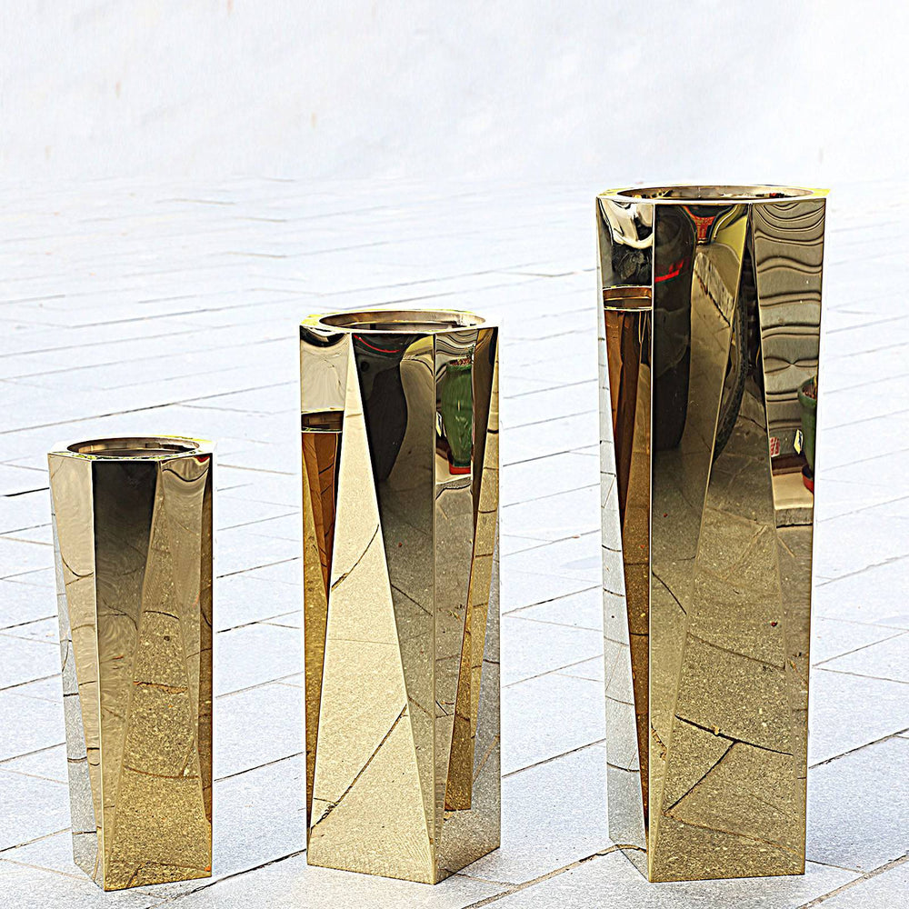 Buy Set Of 3 Large Stainless Steel Planter Box Jks094-95-96 Tg-P01-G ...