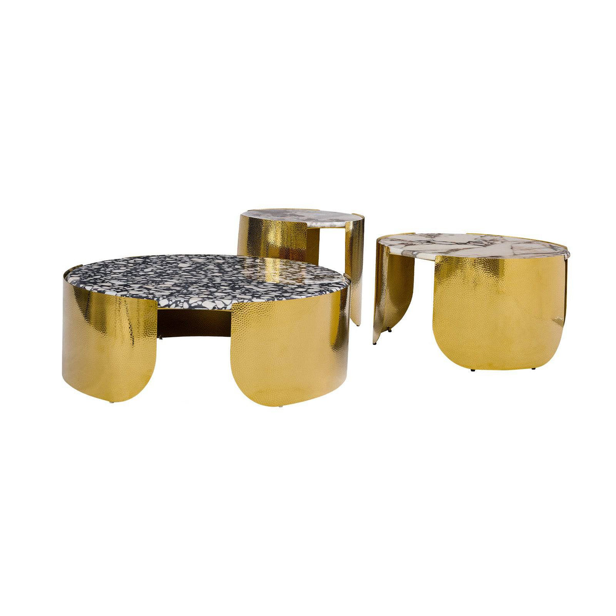 Set Of 3 Natural Marble Center Table Tg-625 | ebarza