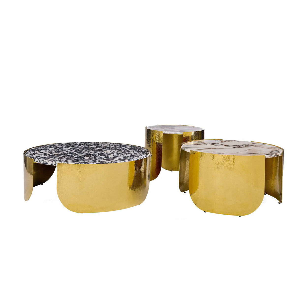 Set Of 3 Natural Marble Center Table Tg-625 | ebarza