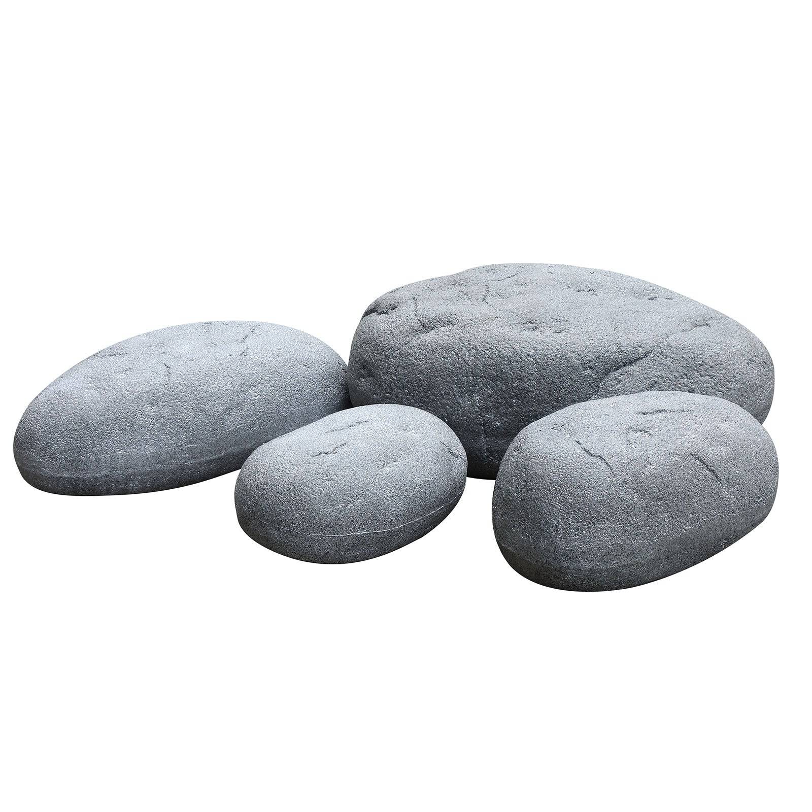 Buy Set Of 4 Outdoor/Indoor Fiberglass Concrete Decorative Rocks/ Stool ...