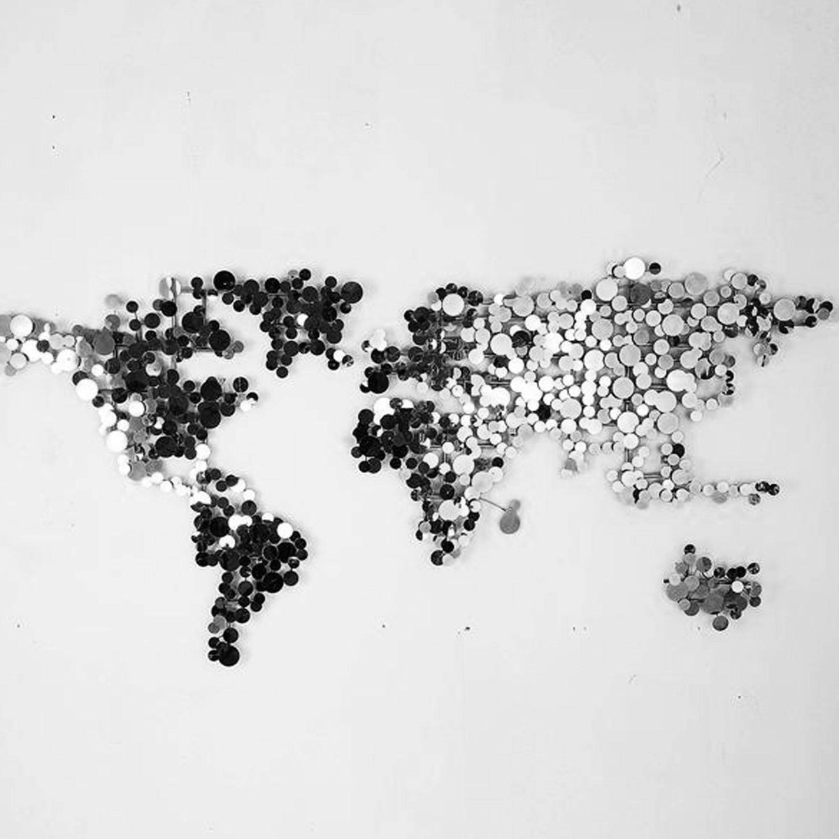 World Map Handcrafted Stainless Steel Artwork Z08025-Ch | ebarza